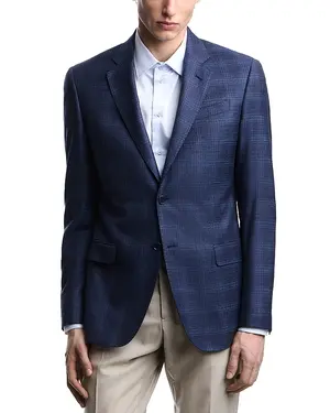 Emporio Armani G Line Regular Fit Single Breasted Notch Lapel Jacket In Super 130s Wool - Navy Blue