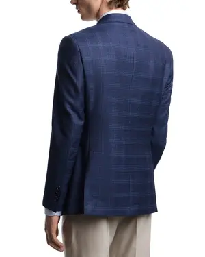 Emporio Armani G Line Regular Fit Single Breasted Notch Lapel Jacket In Super 130s Wool - Navy Blue