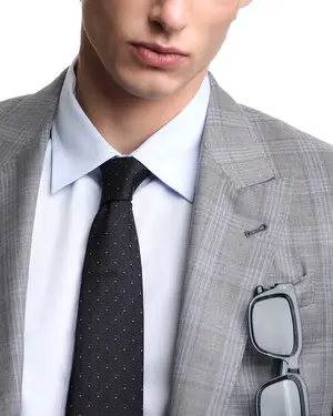 Emporio Armani G Line Regular Fit Single Breasted Peak Lapel Suit In Super 130s Virgin Wool - Grey