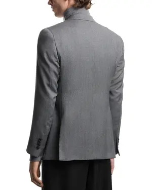 Emporio Armani G Line Regular Fit Single Breasted Notch Lapel Jacket In Super 130s Wool - Grey