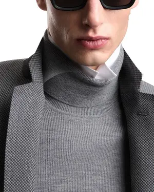 Emporio Armani G Line Regular Fit Single Breasted Notch Lapel Jacket In Super 130s Wool - Grey