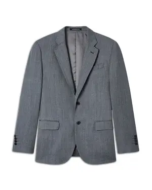Emporio Armani G Line Regular Fit Single Breasted Notch Lapel Jacket In Super 130s Wool - Grey