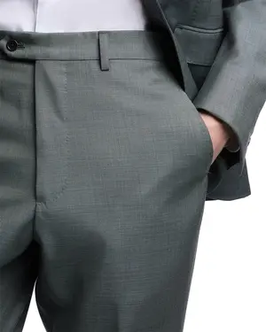 Emporio Armani M Line Slim Fit Single Breasted Notch Lapel Suit In Sharkskin Wool - Green