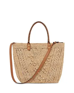 Gerard Darel 18h Crochet Raffia Tote