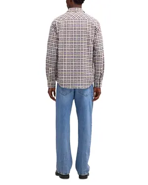 Nn07 Deon Patterned Pocket Shirt