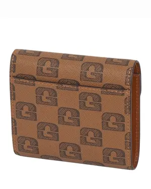 Gerard Darel Mini Logo Print Leather Wallet - Camel