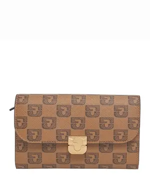 Gerard Darel Small Logo Print Leather Wallet - Camel
