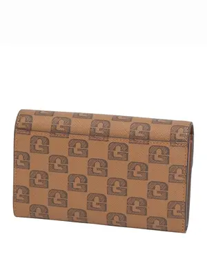 Gerard Darel Small Logo Print Leather Wallet - Camel