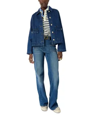 Gerard Darel Taina Denim Buttoned Jacket - Blue