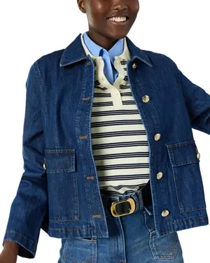 Gerard Darel Taina Denim Buttoned Jacket - Blue