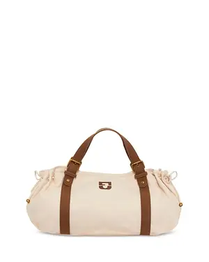 Gerard Darel 24h Canvas Handbag - Ecru/brown