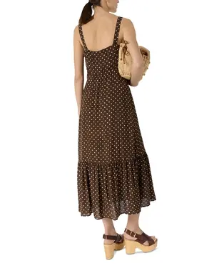 Gerard Darel Racine Polka Dot Midi Dress
