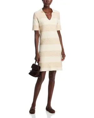 Fabiana Filippi Polo Collar Knit Dress - Beige Overflow