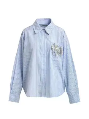 Essentiel Antwerp Striped Embellished-pocket Shirt
