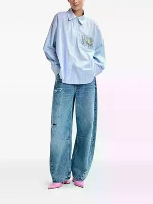 Essentiel Antwerp Striped Embellished-pocket Shirt