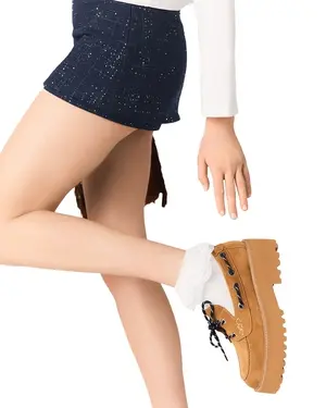 Maje Suede Platform Loafers With Rope Detailing - Caramel