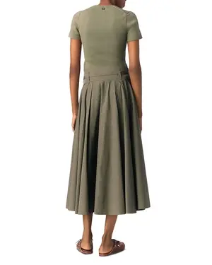 Maje Miyo Ribbed Square Neck Sweater - Khaki