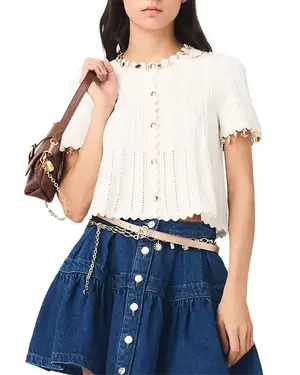 Maje Mishell Cardigan - White
