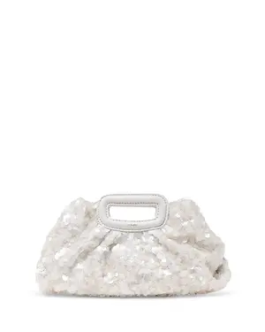 Maje Milpli Mini Sequins Clutch - White