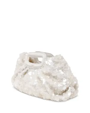 Maje Milpli Mini Sequins Clutch - White