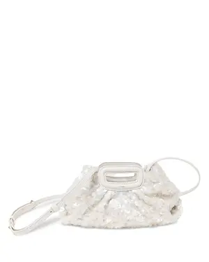 Maje Milpli Mini Sequins Clutch - White