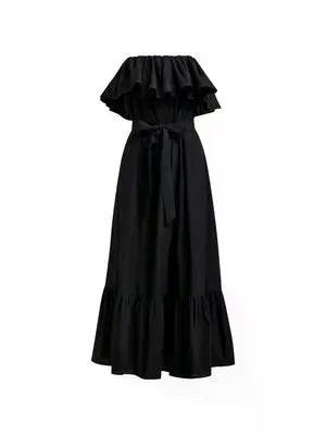Essentiel Antwerp Ruffled Belted Maxi Dress - Black