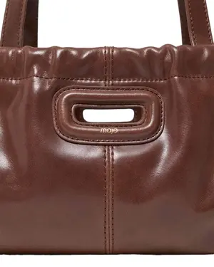 Maje Milpil Gazette Leather Shoulder Bag - Brown