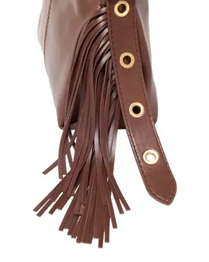 Maje Miss M Mini Leather Bag - Brown