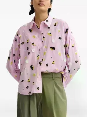 Essentiel Antwerp Flower-embroidered Button-up Shirt