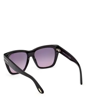 TOM FORD Butterfly Sunglasses, 55mm - Black/gradient Smoke