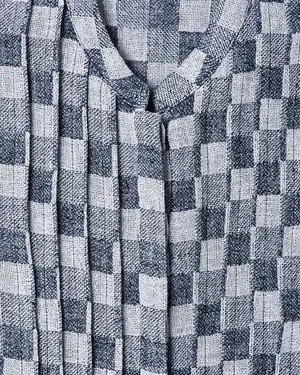 Emporio Armani Linen Gauze Checkered Shirt - Navy/natural Check