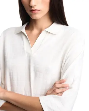 Emporio Armani Jersey Jacquard Polo Top
