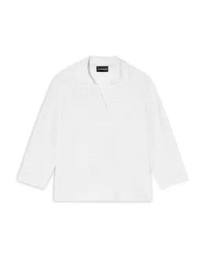 Emporio Armani Jersey Jacquard Polo Top