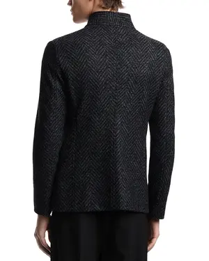 Emporio Armani Wool Blend Jersey Jacket - Black
