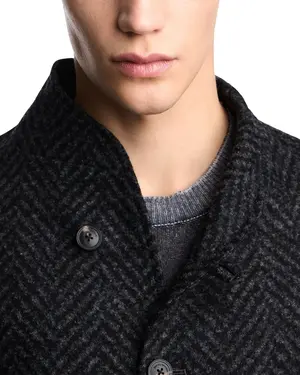 Emporio Armani Wool Blend Jersey Jacket - Black