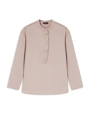 Emporio Armani Crepe Twill Long Sleeve Shirt - Dune