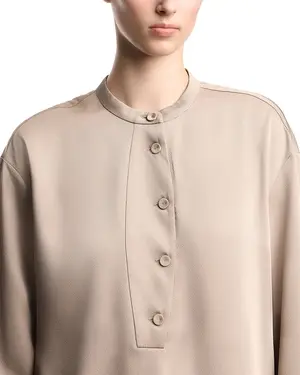 Emporio Armani Crepe Twill Long Sleeve Shirt