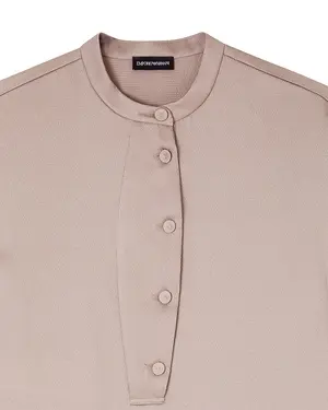 Emporio Armani Crepe Twill Long Sleeve Shirt - Dune