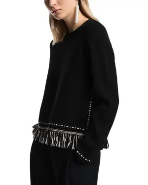 Emporio Armani Fringe Hem Sweater