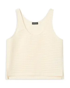 Emporio Armani Vichy 3d Jacquard Tank Top - Vanilla