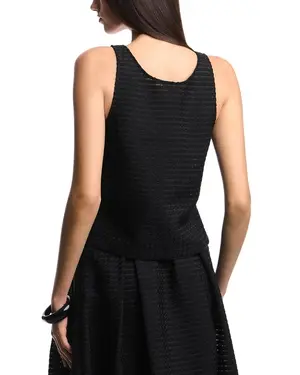 Emporio Armani Vichy 3d Jacquard Tank Top - Black