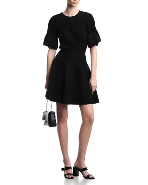 Emporio Armani Rib Knit Ruffle Motif Top