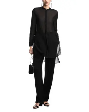 Emporio Armani Techno Georgette Long Shirt