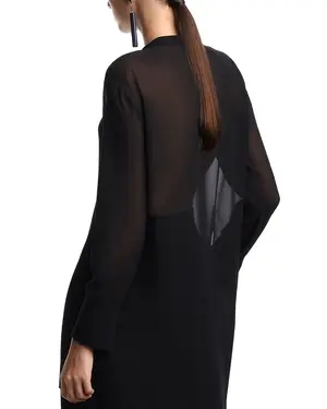 Emporio Armani Techno Georgette Long Shirt