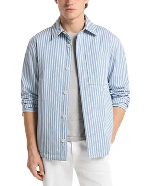 Michael Kors Long Sleeve Stripe Padded Shirt Jacket