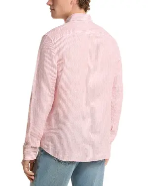 Michael Kors Long Sleeve Stripe Linen Shirt - Mimosa