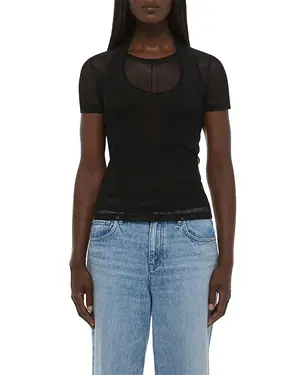 Helmut Lang Scoop Neck T-shirts For Women