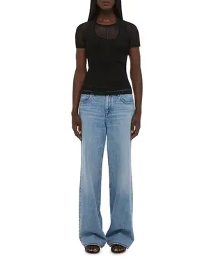 Helmut Lang Fine Mesh Layered Tee - Black