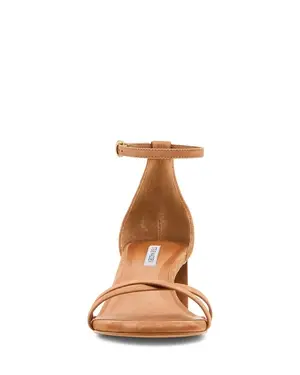 Steve Madden Rae Block Heel Sandals - Tan Nubuck
