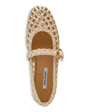 Steve Madden Melody Raffia Flats - Natural Raffia